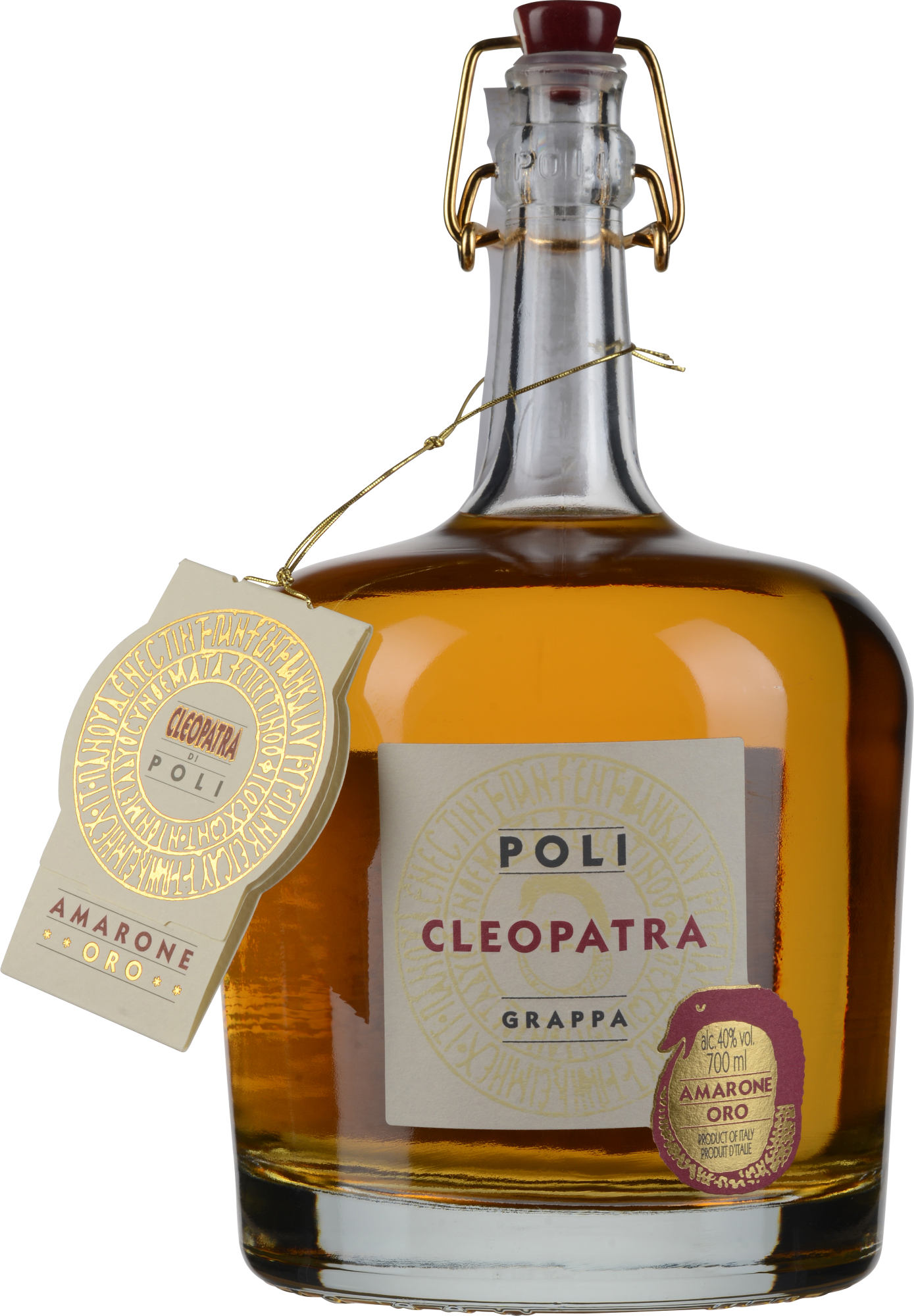 Poli Grappa Cleopatra Amarone Oro 0,7 Liter in Tube - WEIN & CO