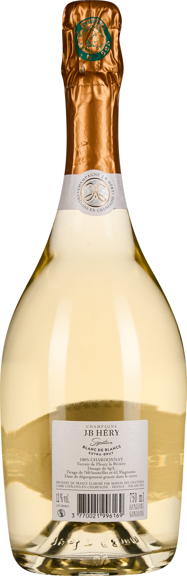 J.B Hery Champagne Extra Brut Signature Blanc de Blancs - WEIN & CO