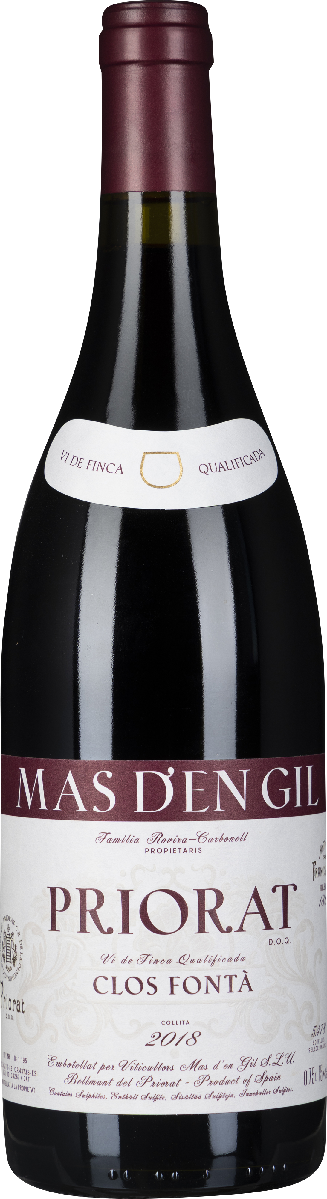 Mas d’en Gil Clos Fontá Priorat Vi de Finca Qualificada 2018 - WEIN & CO